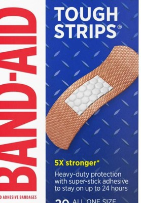 Band-aid Tough Strips Heavy Duty Super Stick Adhesive Bandages - 60ct ...