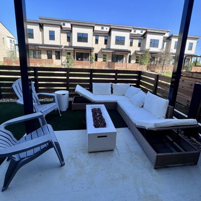 Costway 42'' Terrazzo Fire Pit Table 50,000 Btu Rectangle Propane Fire ...