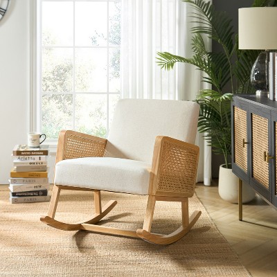 Adena Rocking Accent Chair With Rattan Arms | Karat Home-linen : Target