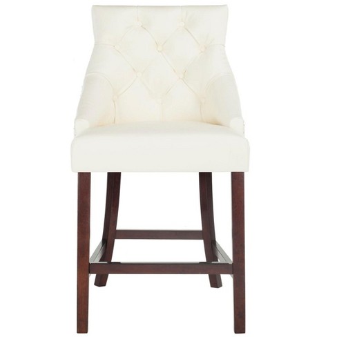 Eleni Tufted Wing Back Counter Stool (set Of 2) - White/espresso ...