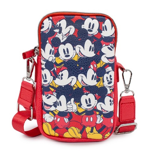 Disney Wallet, Phone Bag Holder, Mickey Mouse Poses Stacked, Red, Vegan ...