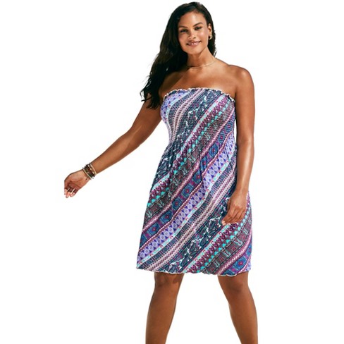 Swimsuits For All Women’s Plus Size Jenna Bandeau Cover Up Dress : Target