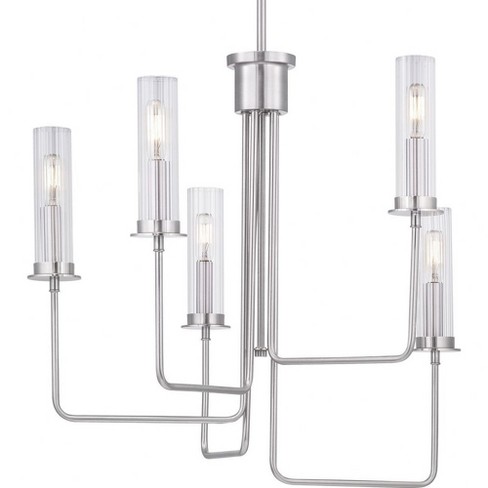 Progress Lighting Rainey 5-light Chandelier, Brushed Nickel, Fluted ...