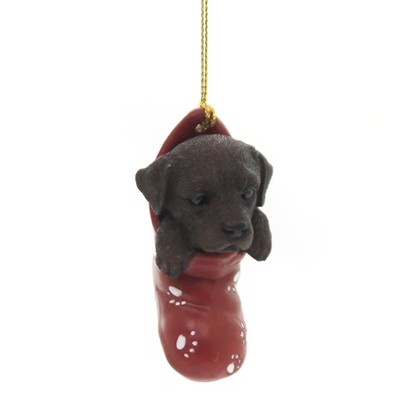 2.5 Inch Chocolate Labrador Stocking Puppy Dog Tree Ornaments : Target