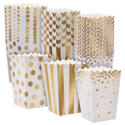 Sparkle And Bash 102 Pack Bulk Gold Foil 20oz Mini Popcorn Boxes For ...