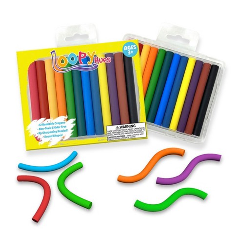 Loopy Hues - Bendable Crayons - 12 Pack Round : Target