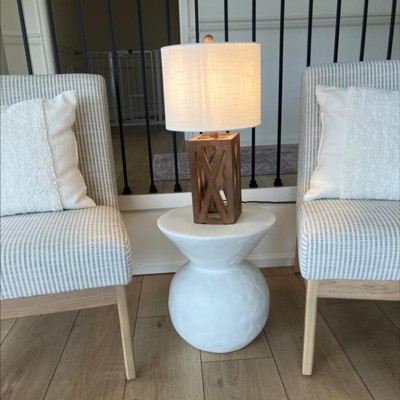 Severna Ceramic Accent Table White Threshold Modern Bell shaped No Assembly Required Target