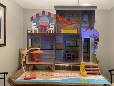 Kidkraft Ferris Wheel Fun Beach House Wooden 360-play Dollhouse With 19 ...