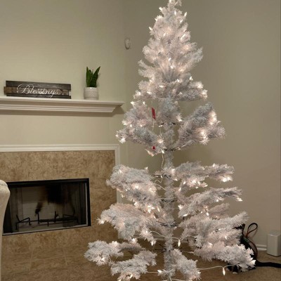 Best Choice Products 6ft Pre-lit Premium Hinged Artificial White ...