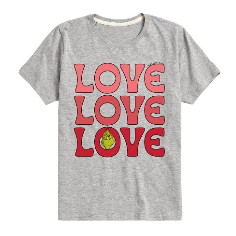Boys' - Dr. Seuss - The Grinch Love Stacked Short Sleeve Graphic T ...