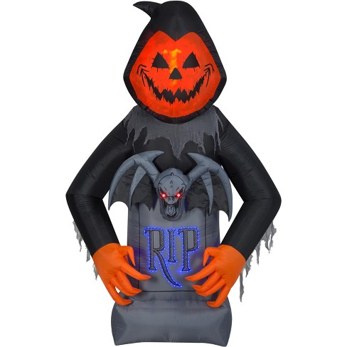 Gemmy Lightshow Airblown Inflatable Pumpkin Reaper With Fire & Ice ...