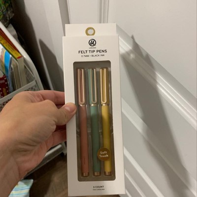 U Brands 3ct Soft Touch Felt Tip Pens - Rose Gold Accents : Target
