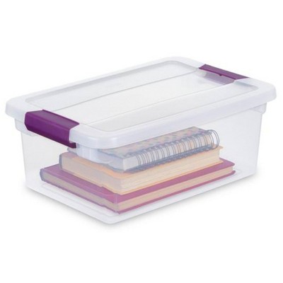 Sterilite 15 Qt Clearview Latch Storage Box Stackable Bin With Latching ...
