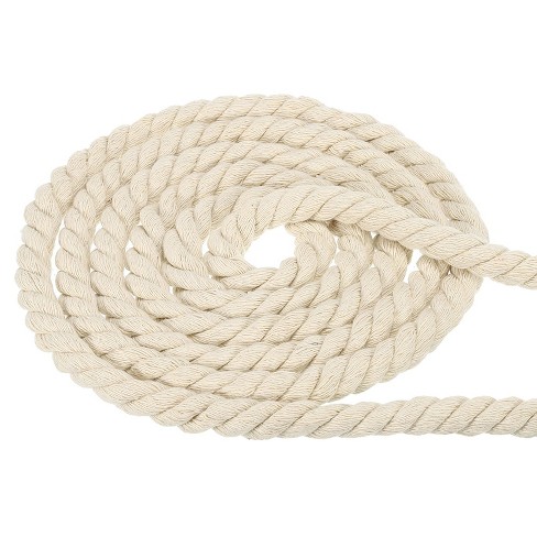 Unique Bargains Natural Twisted Cotton Rope 3 Strand Tug Of War Rope ...