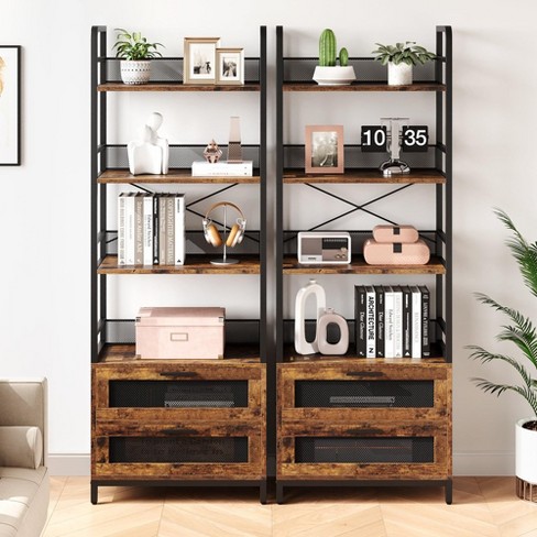 Bookshelf With Drawers Farmhouse Bookcase : Target