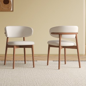 Mid Century Modern Solid Oak Wood Dining Chairs Set of 2 for Kitchen ...