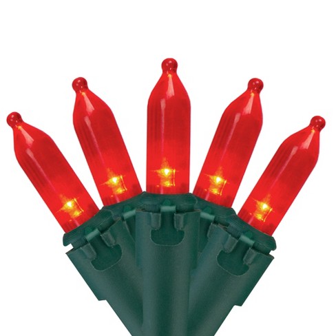 Northlight Led Mini Christmas Lights - Red - 33' Green Wire - 100ct ...