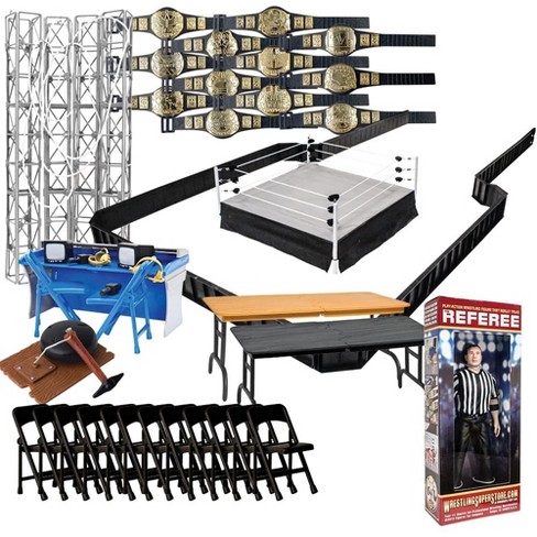 Super Deluxe Wrestling Action Figure Ring & Accessory Set For Wwe & Aew ...