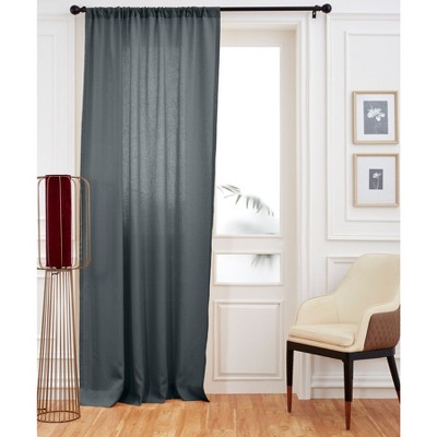 Solino Home Lava Smoke Linen Curtain With Rod Pocket For Living Room ...