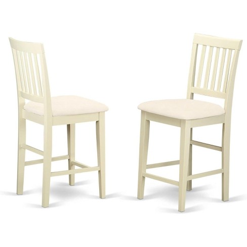 Homestock Counter Stool-linen Fabric Pub Height Wooden Chairs, Set Of 2 ...