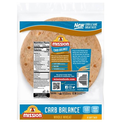 Mission Taco Size Carb Balance Whole Wheat Tortillas - 12oz/8ct : Target