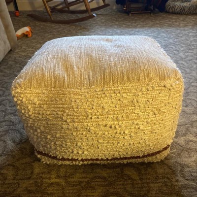 Branchville Square Pouf Cream Boucle - Threshold™: Transitional Style ...