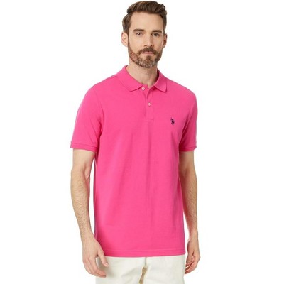 U.s. Polo Assn. Mens Solid Pique Polo With Small Pony Big Top Pink ...