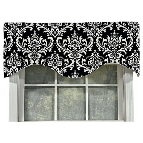 Ozbourne Cornice Syel 3" Rod Pocket Valance 50" X 17" Black By Rlf Home ...