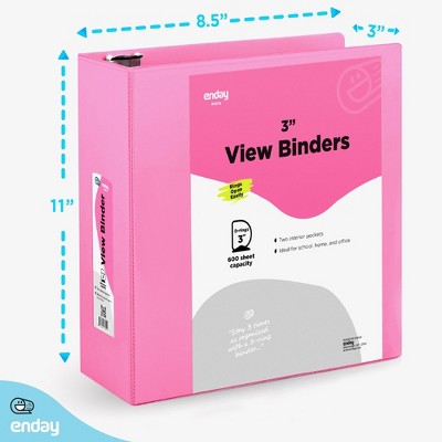 Enday 3-ring View Binder With 2-pockets - 4 Pack : Target