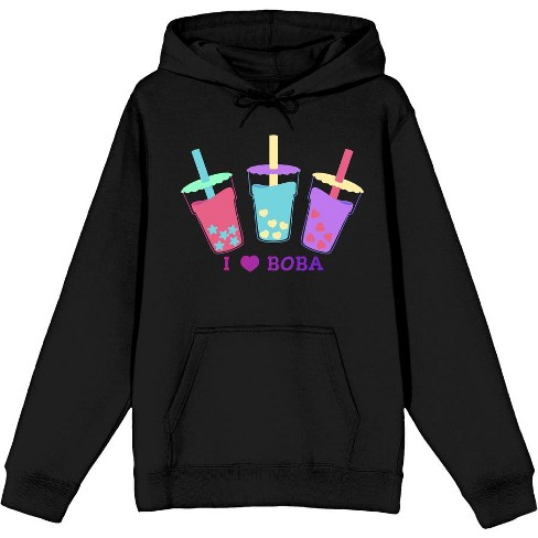 I Love Boba Adult Long Sleeve Hoodie : Target