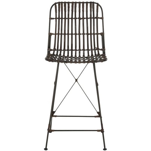 Minerva Wicker Counter Stool (set Of 2) - Safavieh : Target