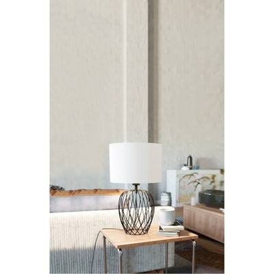 1-light Rondo Round Table Lamp With Frosted Glass Shade White - Eglo ...