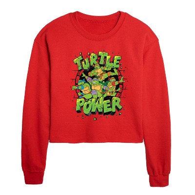 Teenage Mutant Ninja Turtles Turtle Power New Cropped Long Sleeve Crew ...