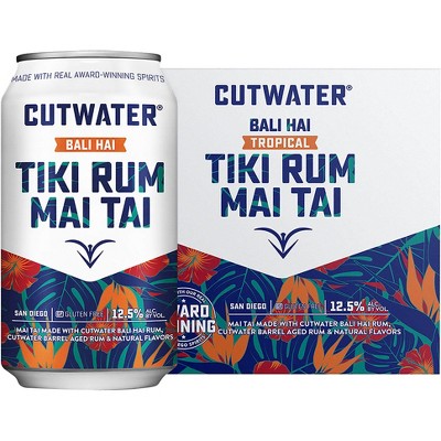Cutwater Bali Hai Tiki Rum Mai Tai Cocktail - 4pk/12 Fl Oz Cans : Target