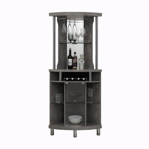 Corner Bar Unit Concrete - Home Source: Glass Door, Wine Storage ...