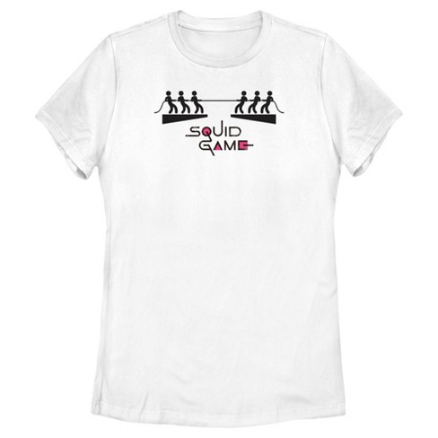 Women's Squid Game Stick Figure Tug Of War T-shirt - White - Large : Target