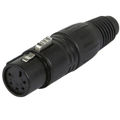 Monoprice 5-pin Female Dmx Connector - Black | Anodized Aluminum With A ...