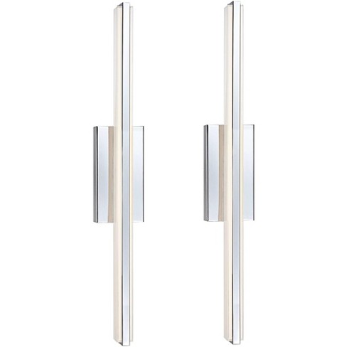 Possini Euro Design Modern Wall Lights Set Of 2 Chrome Hardwired 4 1/2 ...