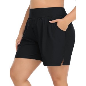 Charmo Women's Plus Size Swim Shorts High Waisted Board Shorts Tankini ...
