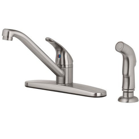 Oakbrook Essentials One Handle Brushed Nickel Kitchen Faucet Side ...