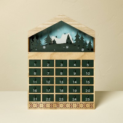 Homcom Wooden Christmas Advent Calendar For Kids And Adults With 24 ...