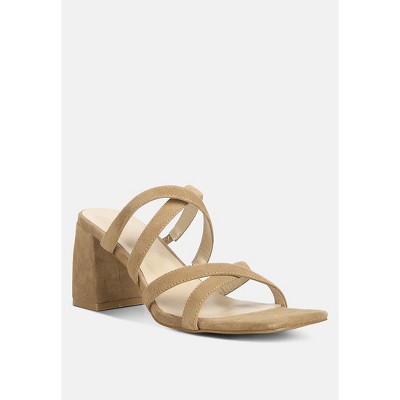 Valentina Strappy Casual Block Heel Sandals In Tan : Target