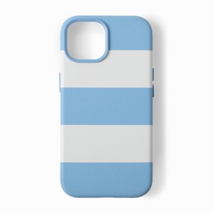 Hello Lux Light Blue Cabana Stripe Pebble PU iPhone Case - 17e/16e/15 ...