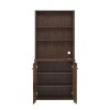 Home Source Elegant Wall Bar Cabinet Mahogany: Storage Unit With Fixed ...