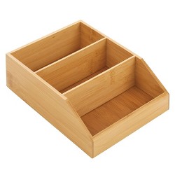 Mdesign Bamboo Wood Compact Food Storage Bin With Handle - 2 Pack : Target