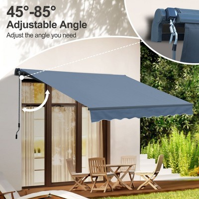 Aoodor 12'x 8' X 5' Retractable Window Awning Sunshade Shelter ...
