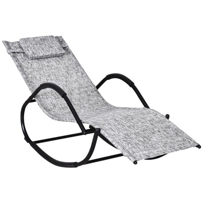 Outsunny Rocking Sun Lounger, Chaise Lounge Rocker For Sunbathing, Sun ...