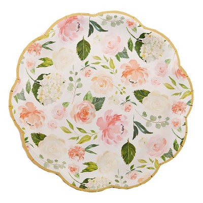 Kate Aspen Garden Blooms 7 In. Premium Paper Plates (set Of 64 ...