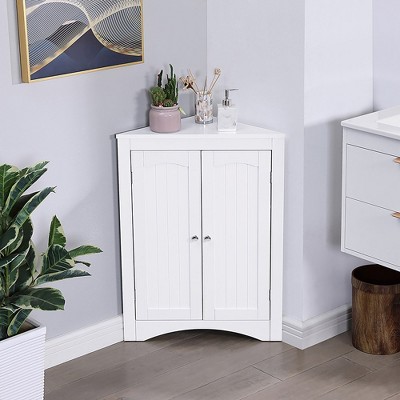 Corner Storage Cabinet With 2 Doors Corner Freestanding Floor Cabinet ...