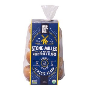 One Mighty Mill Whole Wheat Plain Bagel- 4ct / 13.4oz : Target